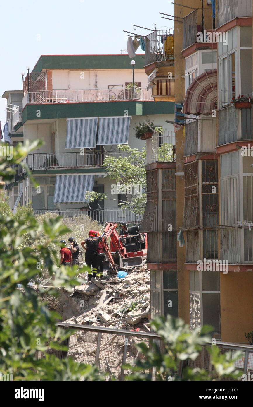 Torre Annunziata, Italy. 07th July, 2017. The collapse of a building ...
