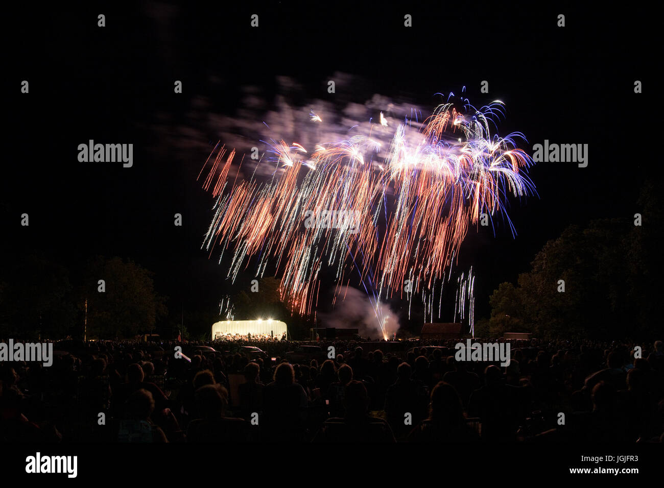 Symphonic Blast concert at Crapo Park in Burlington, Iowa Stock Photo ...