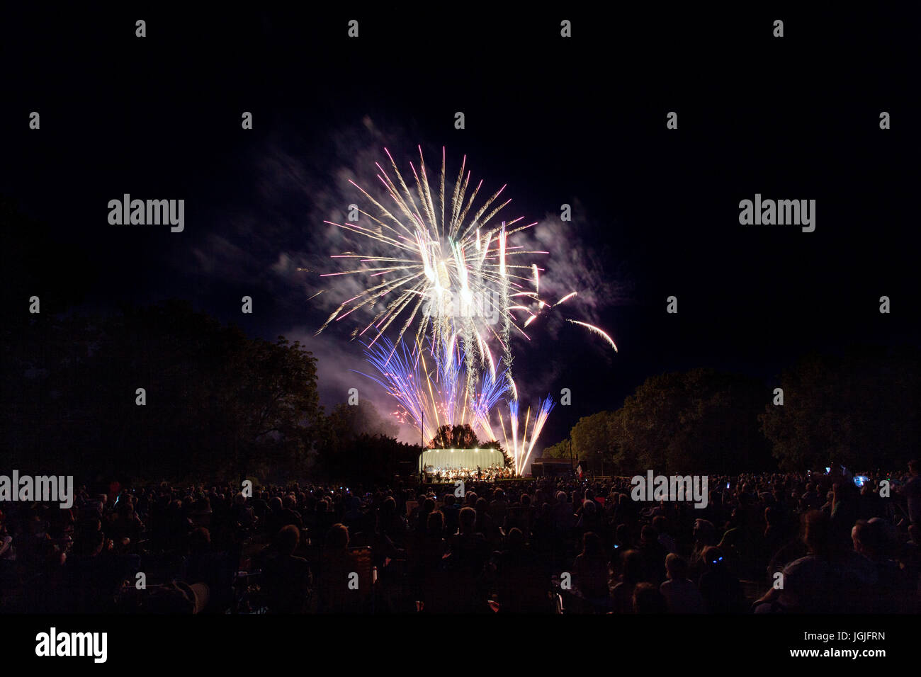 Symphonic Blast concert at Crapo Park in Burlington, Iowa Stock Photo ...
