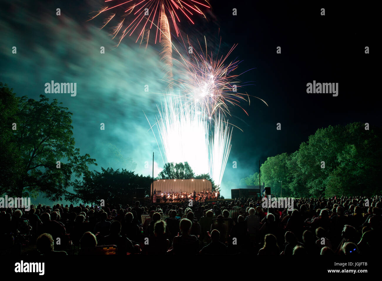 Symphonic Blast concert at Crapo Park in Burlington, Iowa Stock Photo ...
