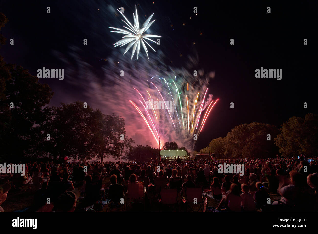 Symphonic Blast concert at Crapo Park in Burlington, Iowa Stock Photo ...