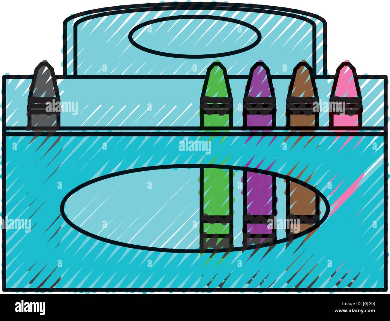 Crayons in box icon vector illustration graphic design Stock Vector ...