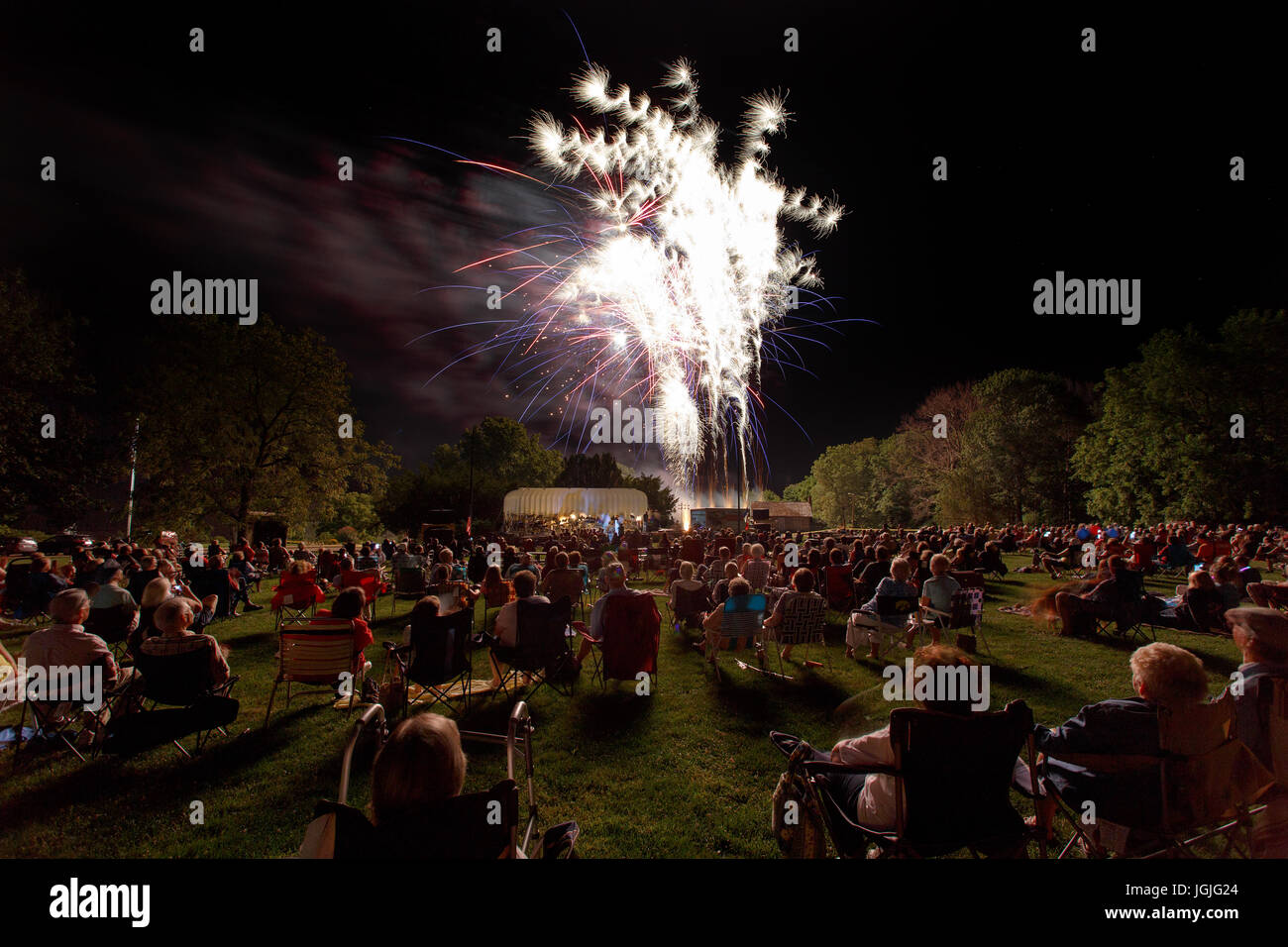 Symphonic Blast concert at Crapo Park in Burlington, Iowa Stock Photo ...