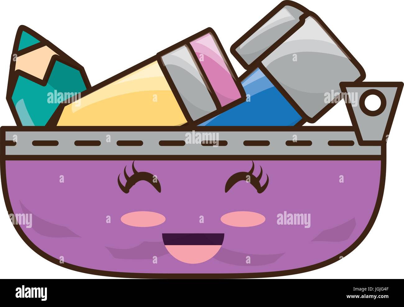 Pencil case cartoon icon vector illustration graphic design Stock ...