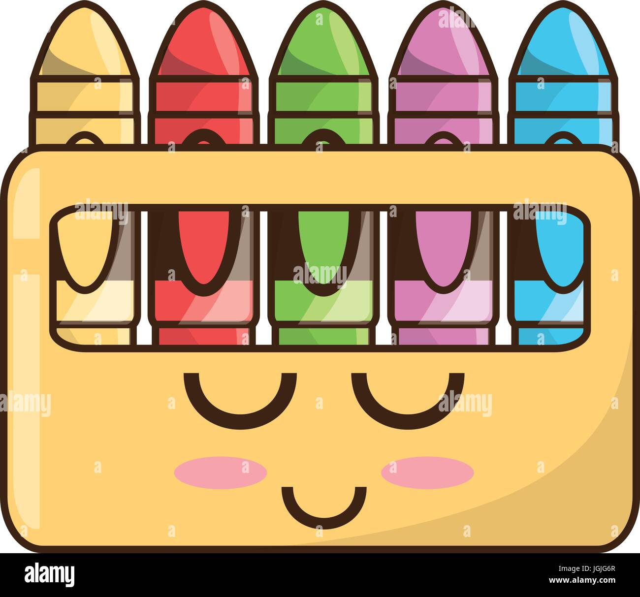 Cute crayons cartoon icon vector illustration graphic design Stock ...