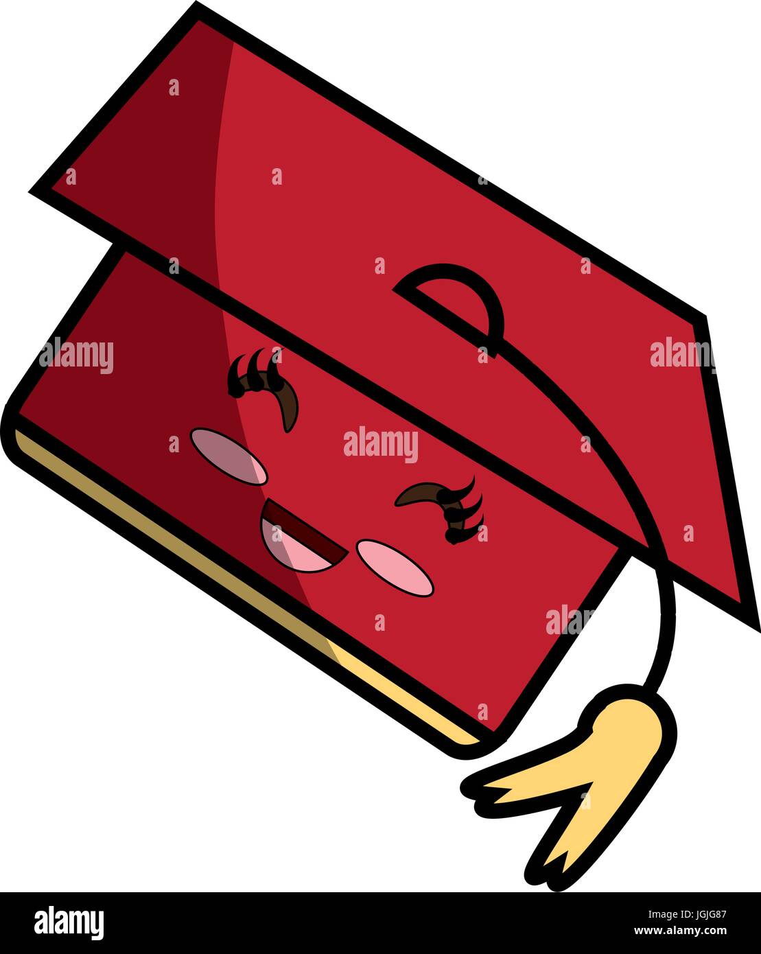 Graduation hat kawaii cartoon icon vector illustration graphic design ...