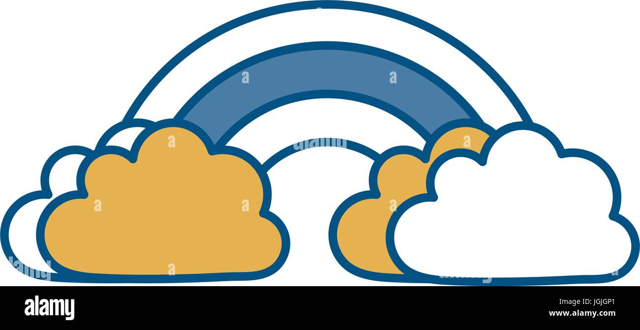 clouds and rainbow icon over white background vector illustration Stock ...