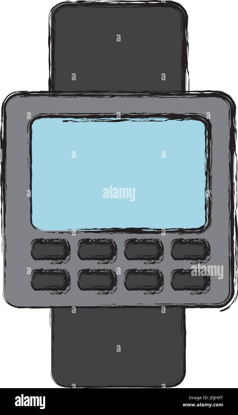 Smartwatch face with time Stock Vector Images - Alamy