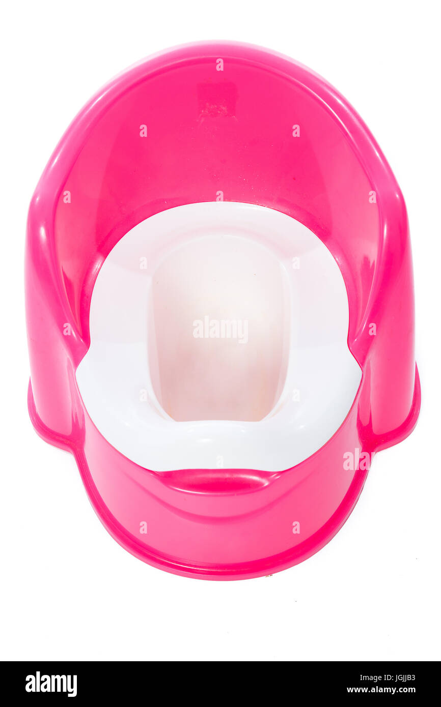 A pink children's potty in isolated White Background Stock Photo - Alamy