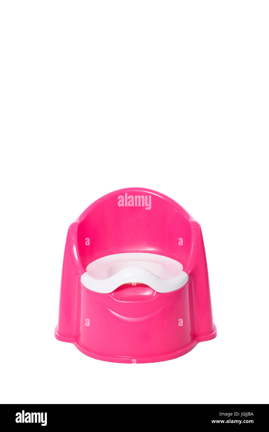A pink children's potty in isolated White Background Stock Photo - Alamy