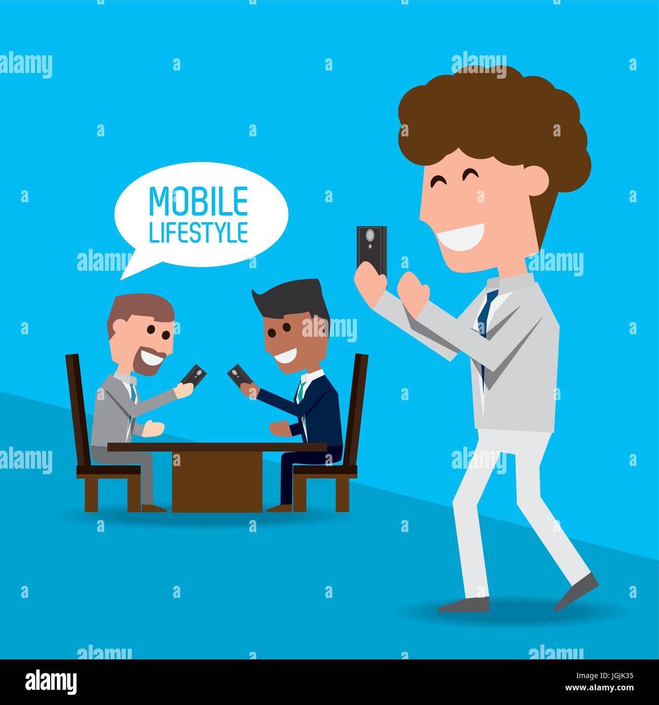 Businessmen using technology business Stock Vector Images - Alamy