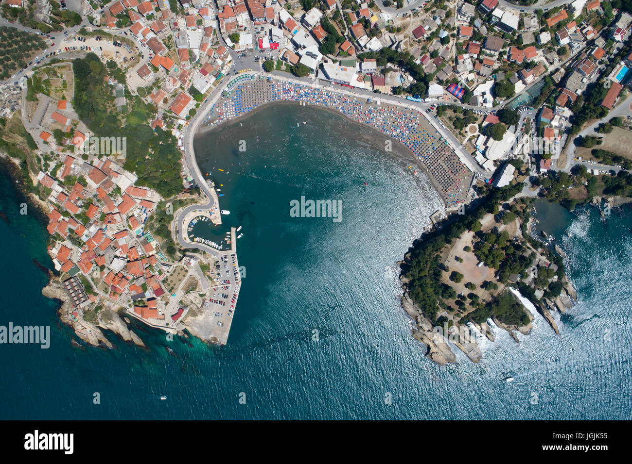 Aerial view of the old city of Ulcinj Stock Photo - Alamy