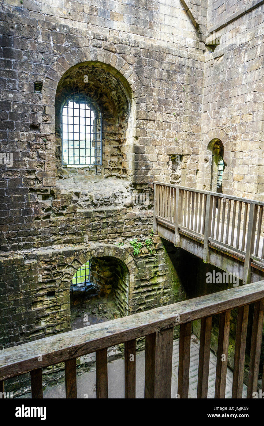 Interior view of the ancient ruin of Peveril Castle, Castleton, Peak ...