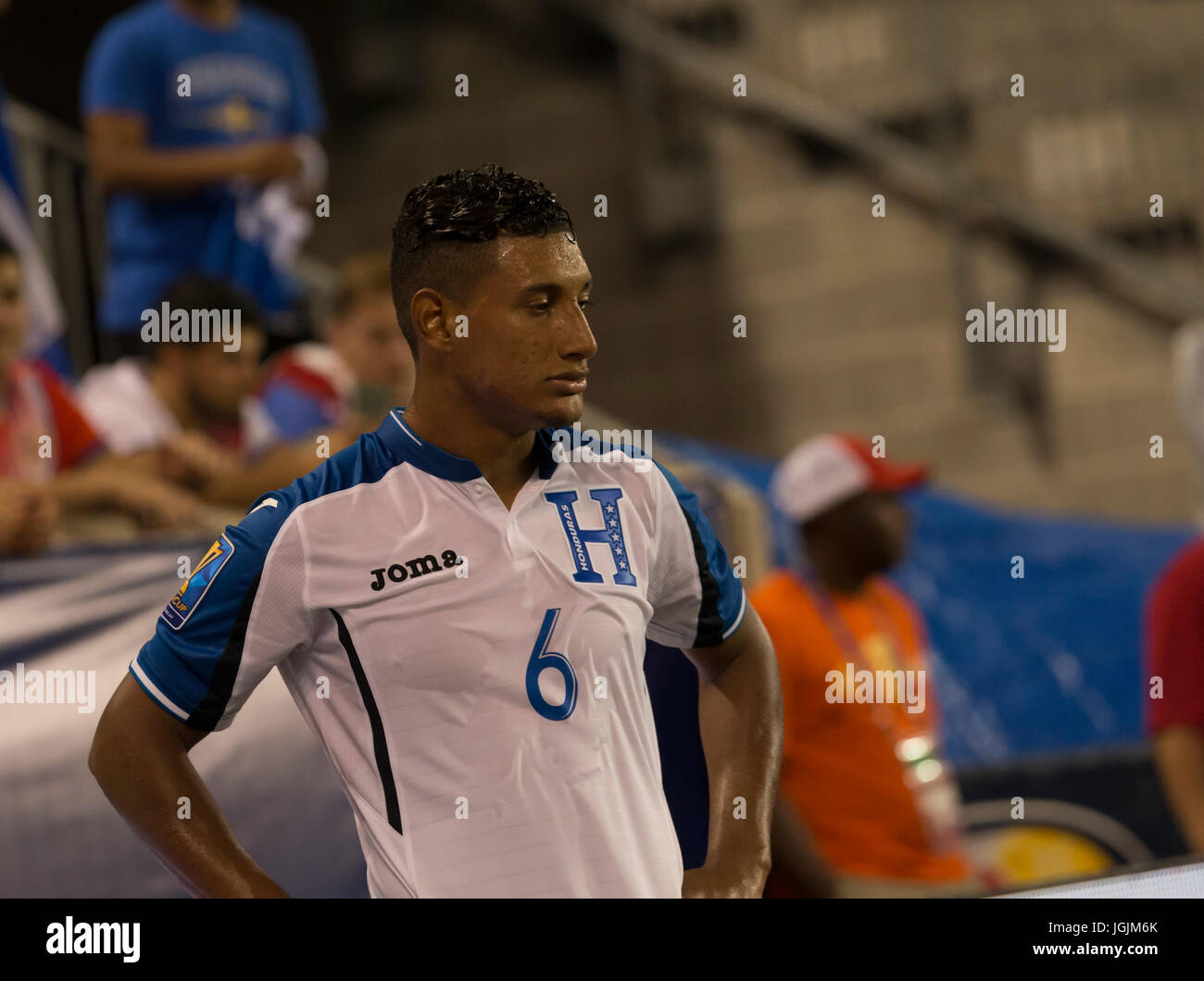 Bryan Acosta (6) of Honduras National team prepares to shoot corner ...