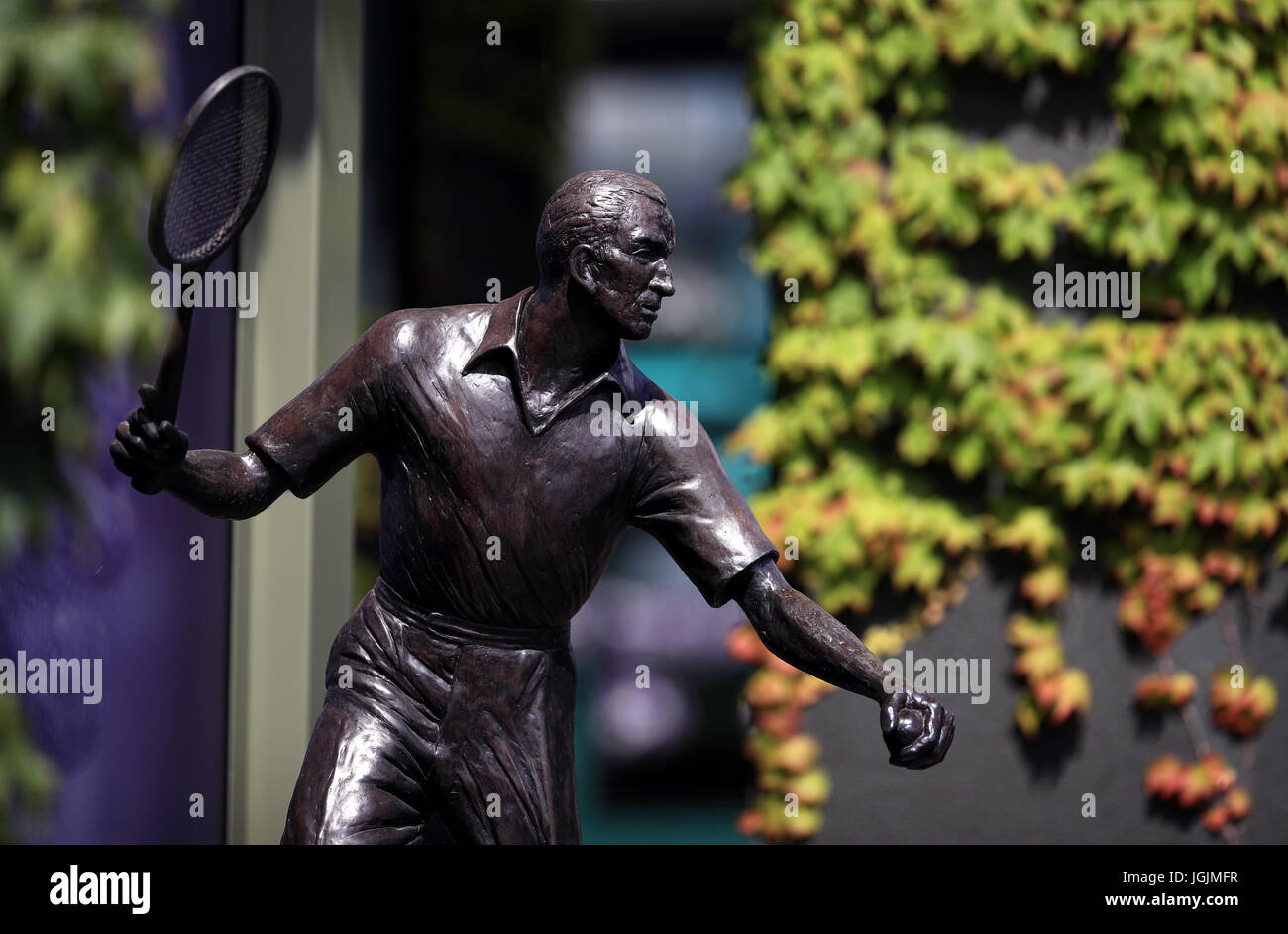 The Fred Perry statue on day six of the Wimbledon Championships at The ...