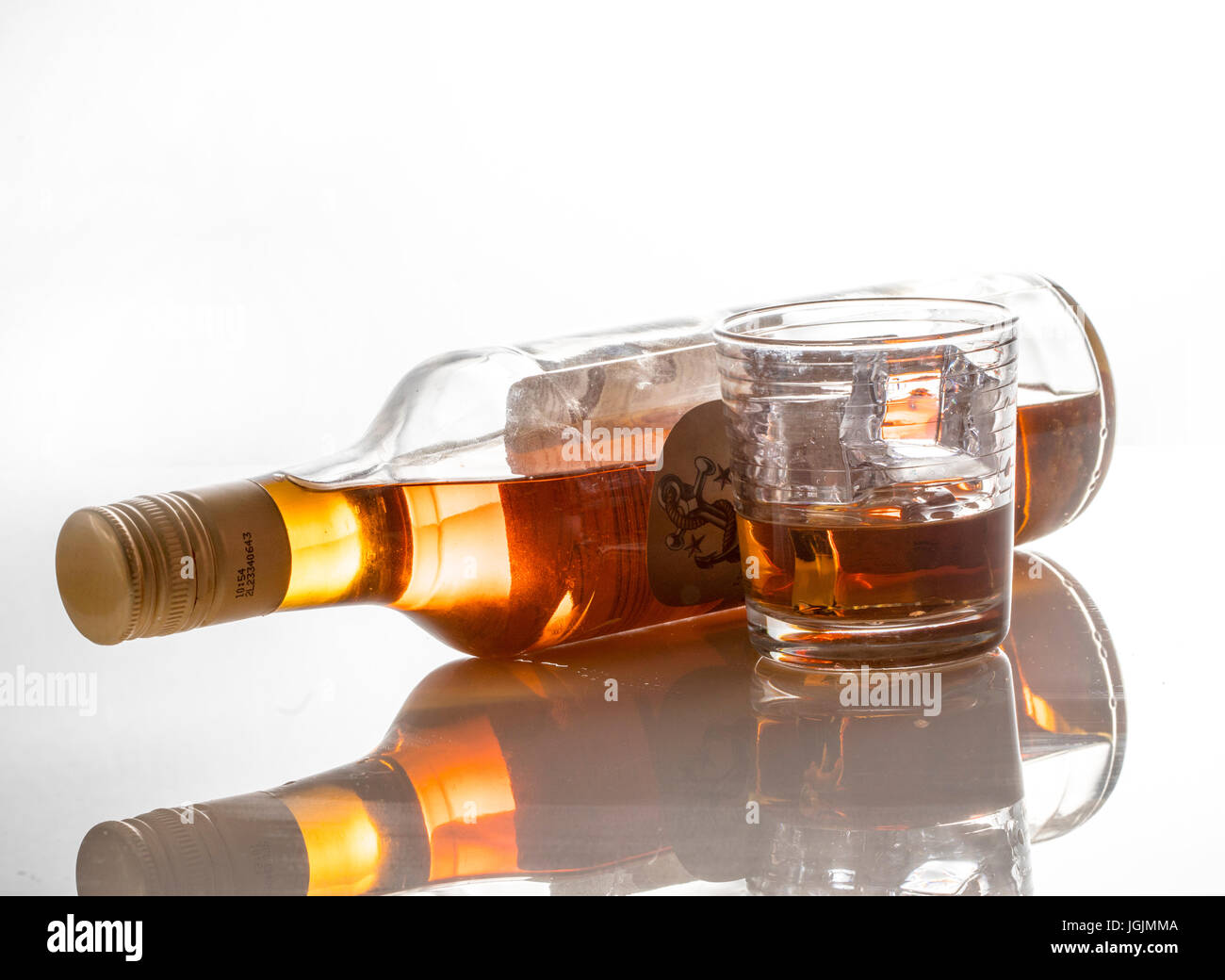 Rum Drink on White background Captains Spice Rum Stock Photo - Alamy