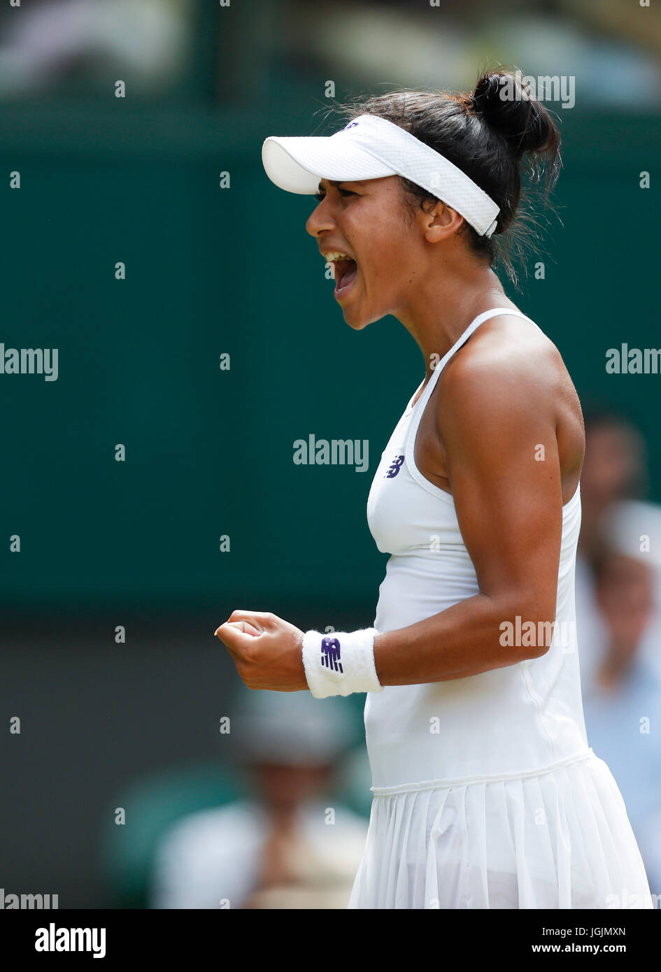 London, UK. 7th July, 2017. Heather Watson of Great Britain celebrates ...