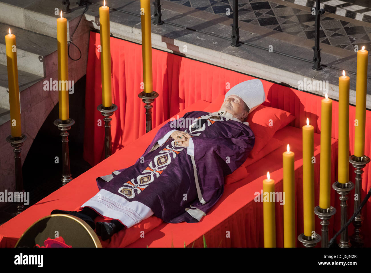 Cologne, Germany. 7th July, 2017. The late Cardinal Joachim Meisner is ...