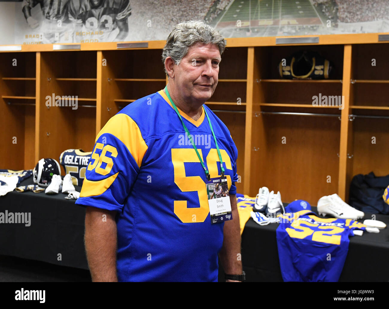 Los Angeles Rams former center Doug Smith (56) at Rams All-Access at ...