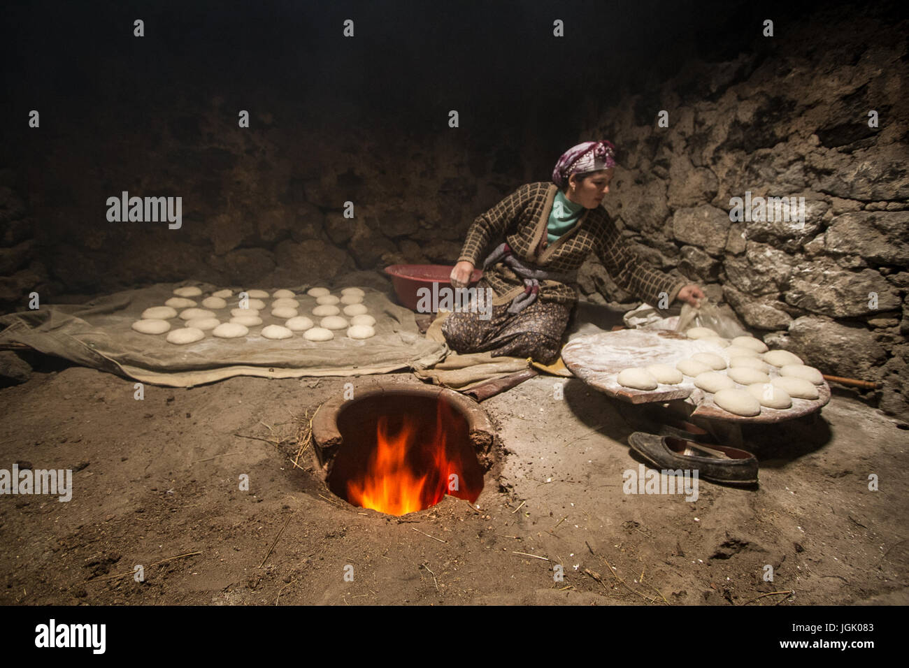 February 9, 2014 - A village house around lake Cildir at Kars/Turkey.A ...