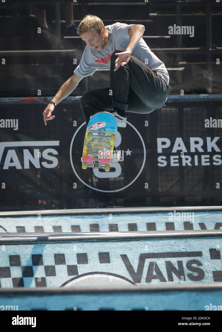 Vancouver, Canada. 7th July, 2017. A skateboarder competes during the ...