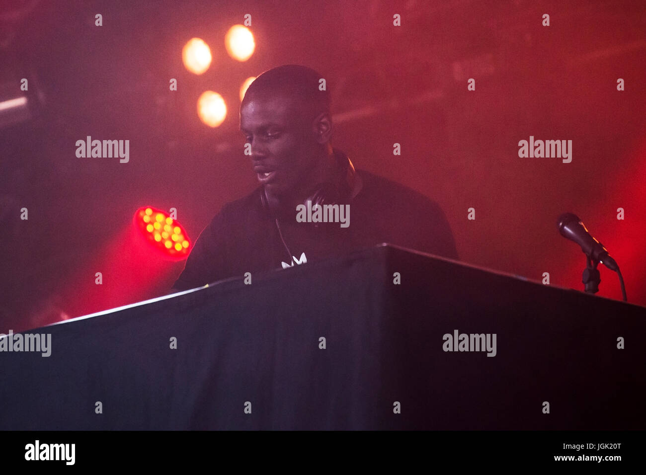 Turku, Finland. 7th July 2017. British Grime Rapper Stormzy performs at ...
