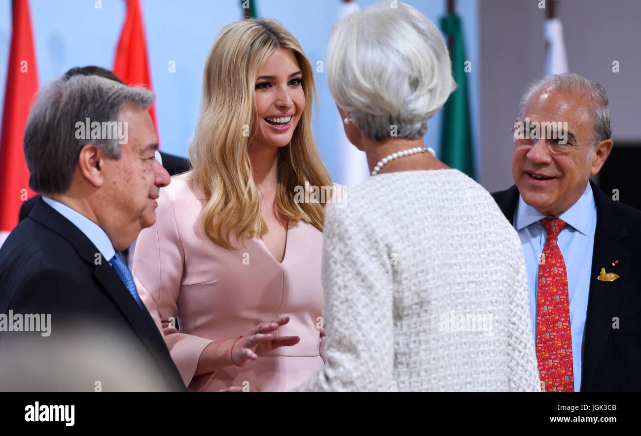 Hamburg, Germany. 8th July, 2017. L-R: United Nations general secretary ...