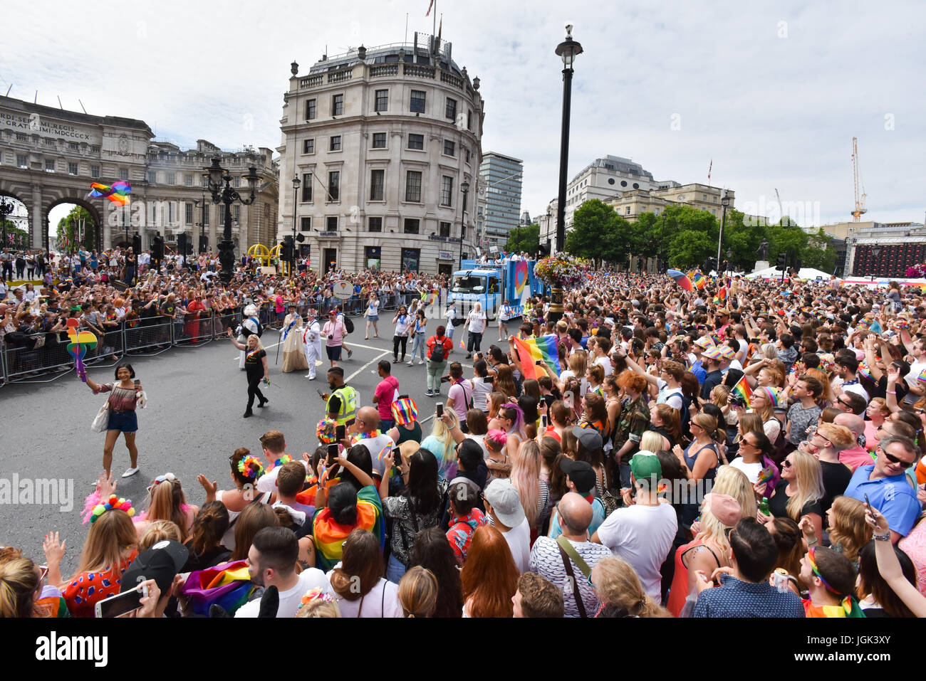 London, UK. 8th July, 2017. The annual LGBT Pride Parade through ...