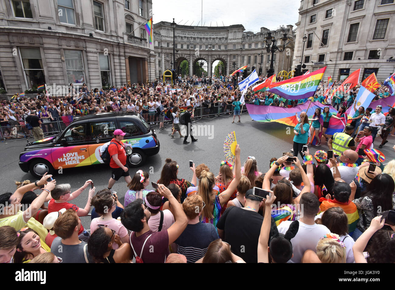 London, UK. 8th July, 2017. The annual LGBT Pride Parade through ...