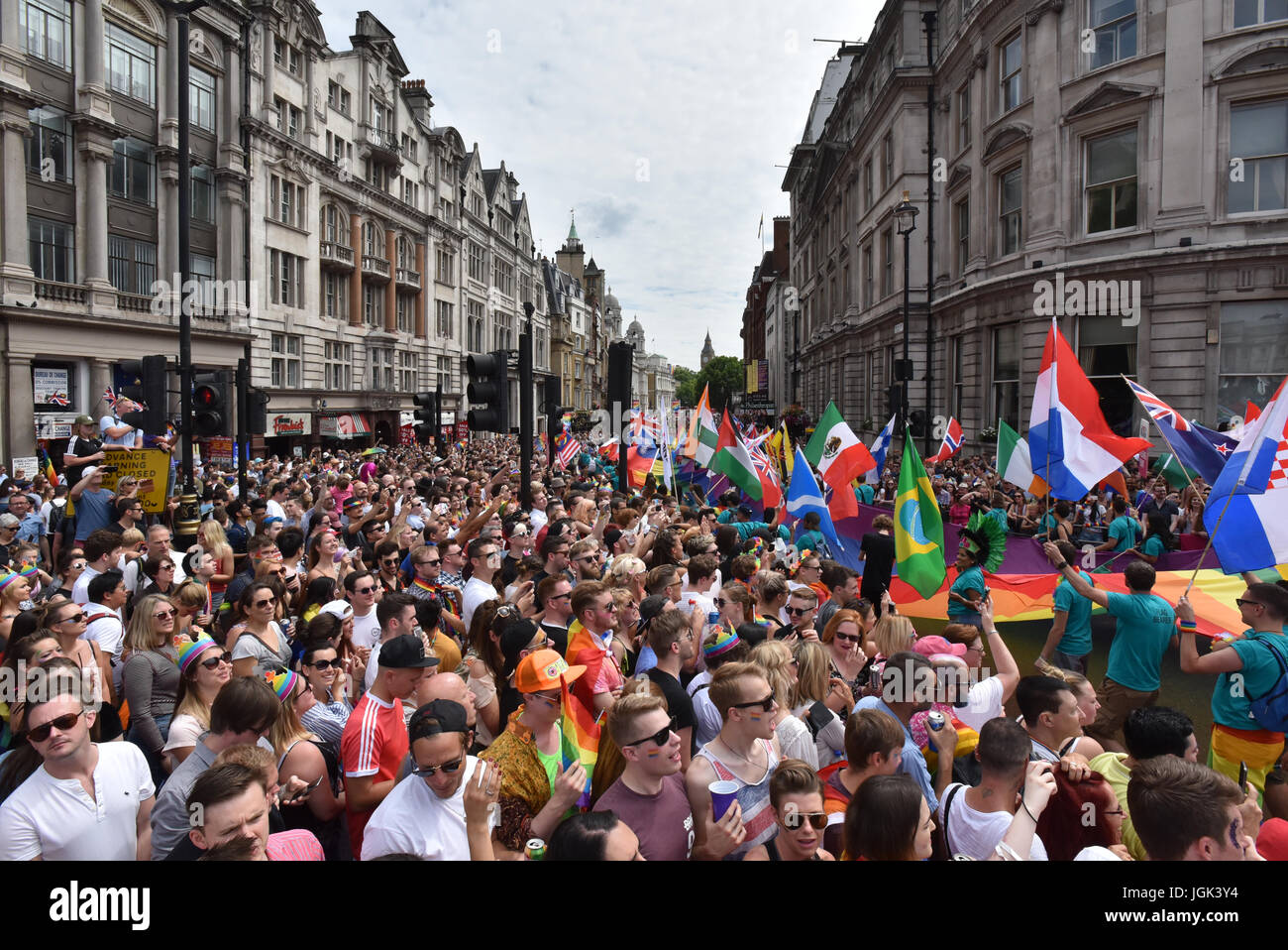 London, UK. 8th July, 2017. The annual LGBT Pride Parade through ...