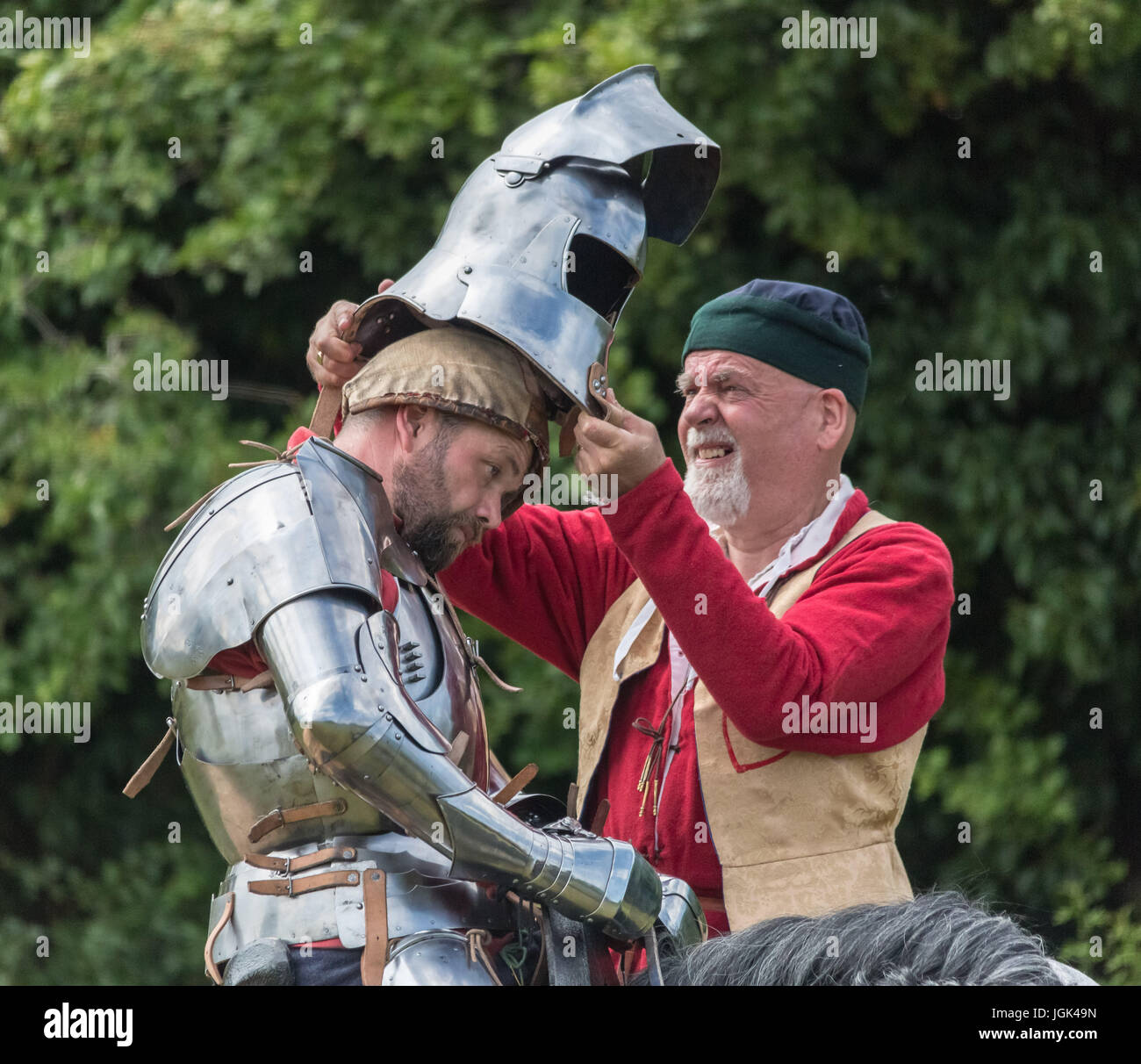 London, Eltham, UK. 8th July, 2017. Knights prepare and suit up with ...