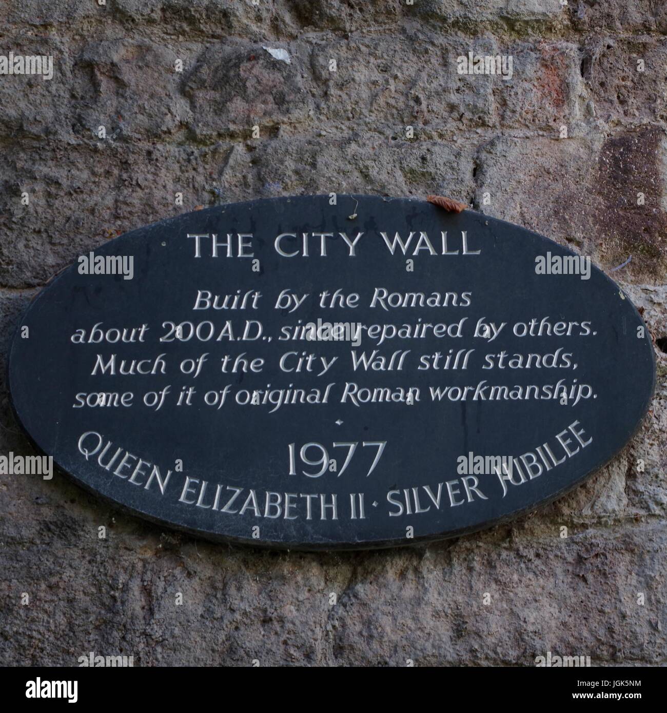 Exeter Roman Wall Jubilee Plaque. Exeter, Devon, UK. July, 2017 Stock ...