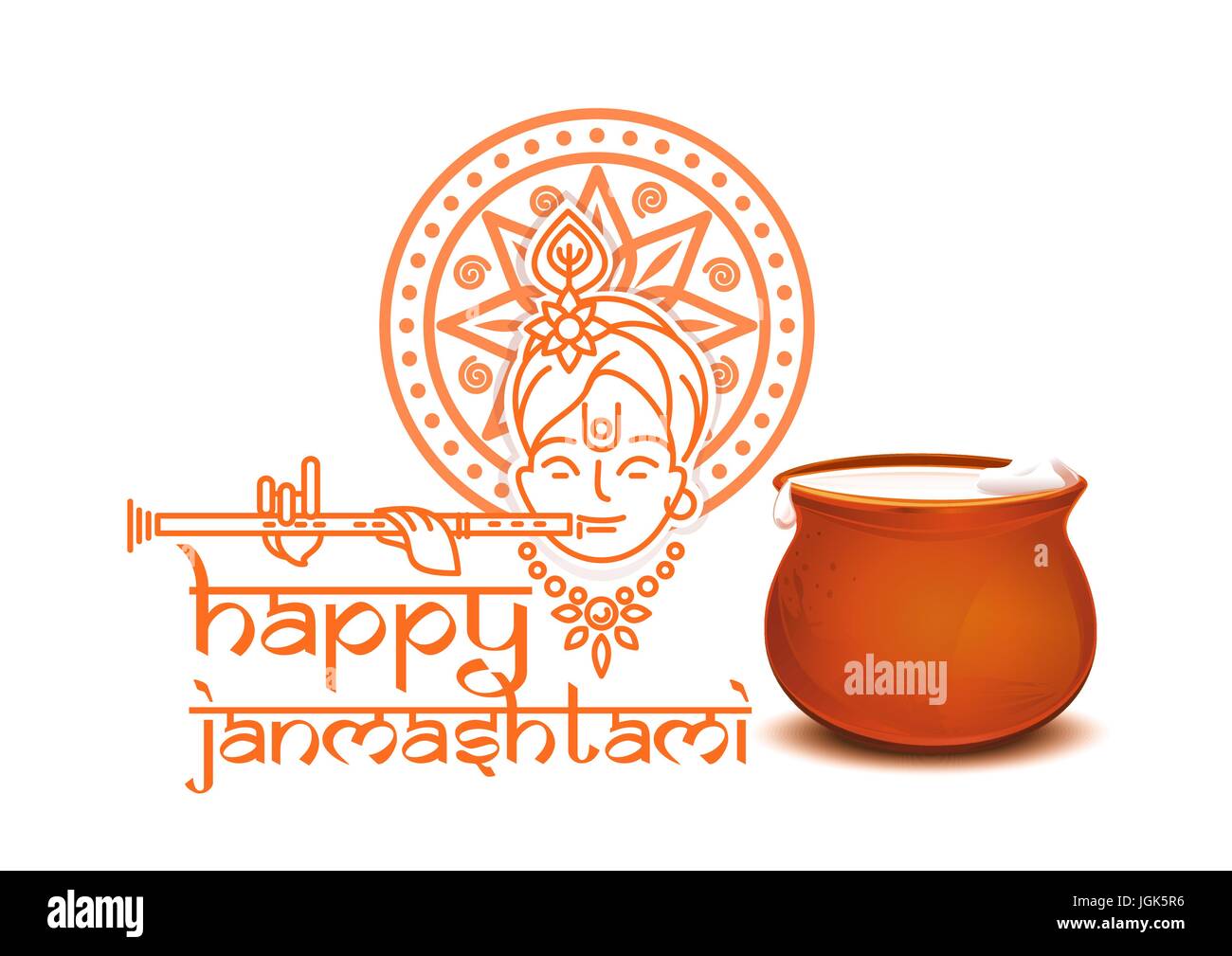 Happy janmashtami vector vectors hi-res stock photography and images ...