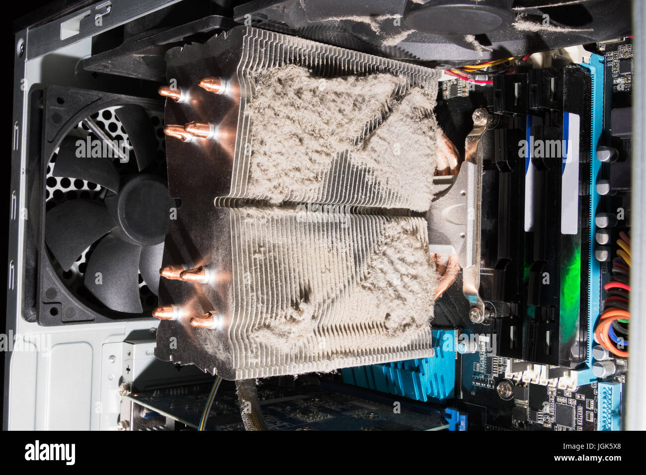 A lot of dust inside a personal computer Stock Photo - Alamy
