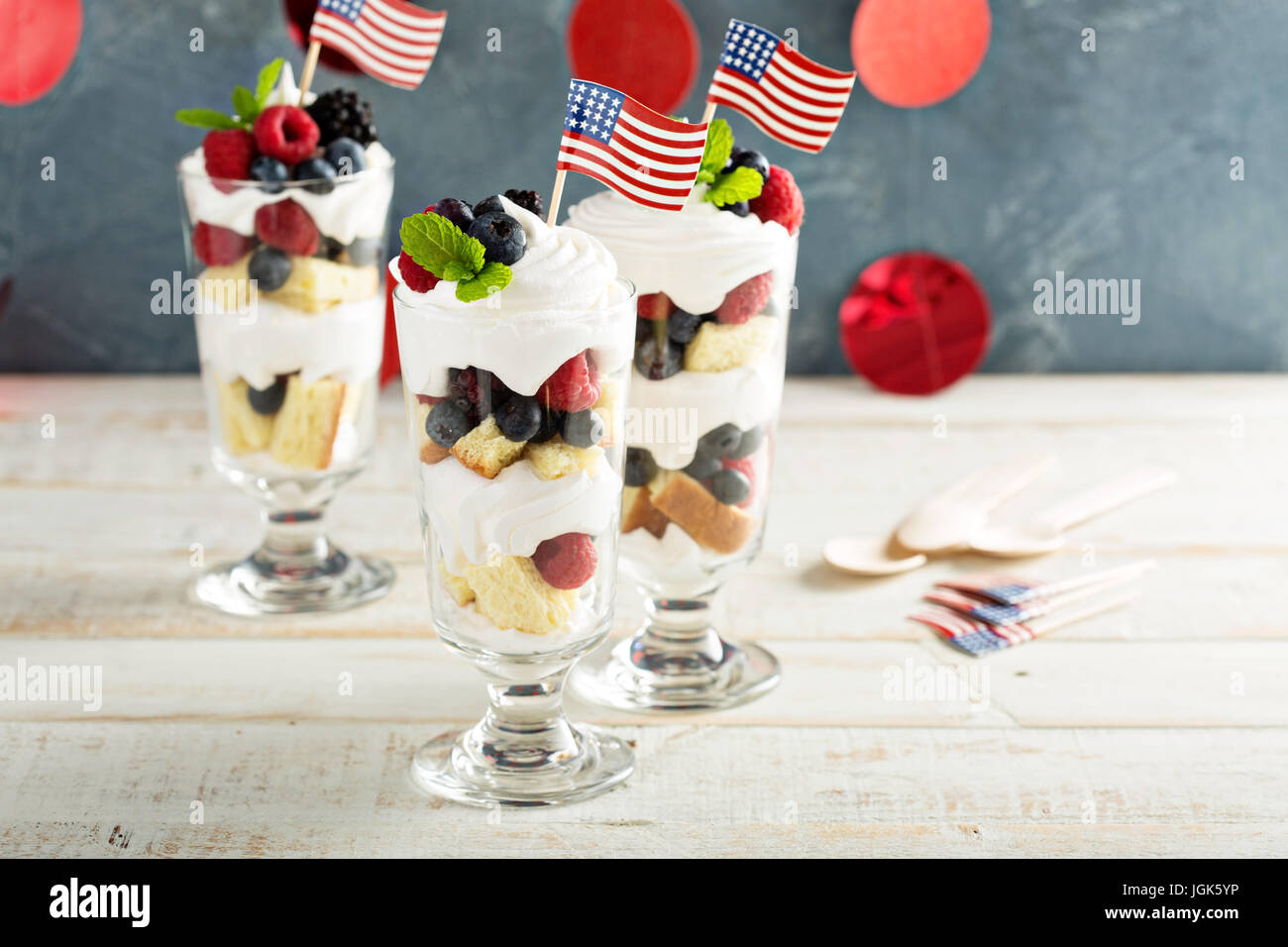 Layered dessert parfait with sweet bread and berries Stock Photo - Alamy