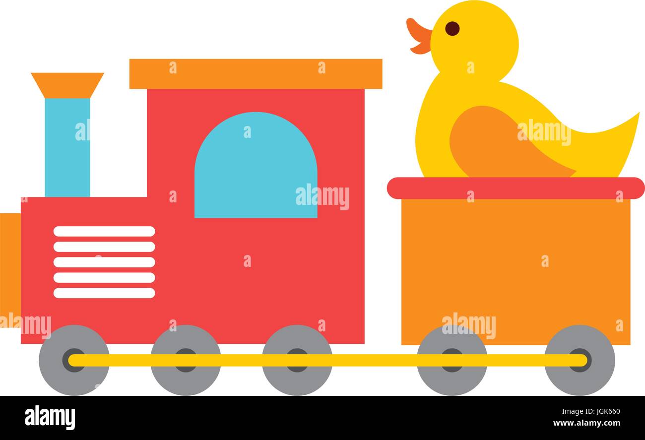 train with rubber duck toy icon Stock Vector Image & Art - Alamy