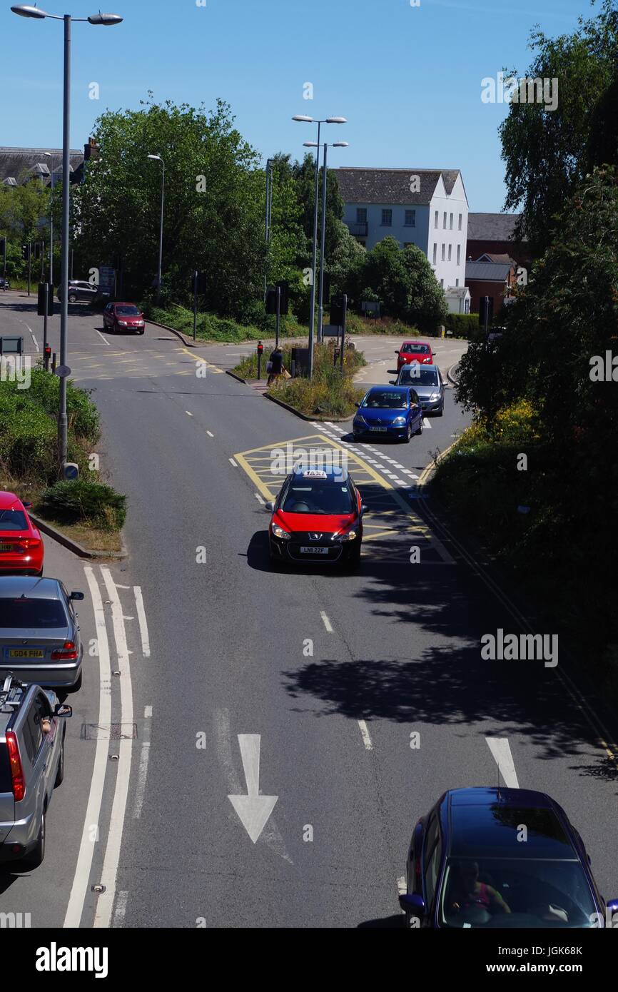 Taxi on Western Way Road, West Gate. Exeter, Devon, UK. July, 2017 ...