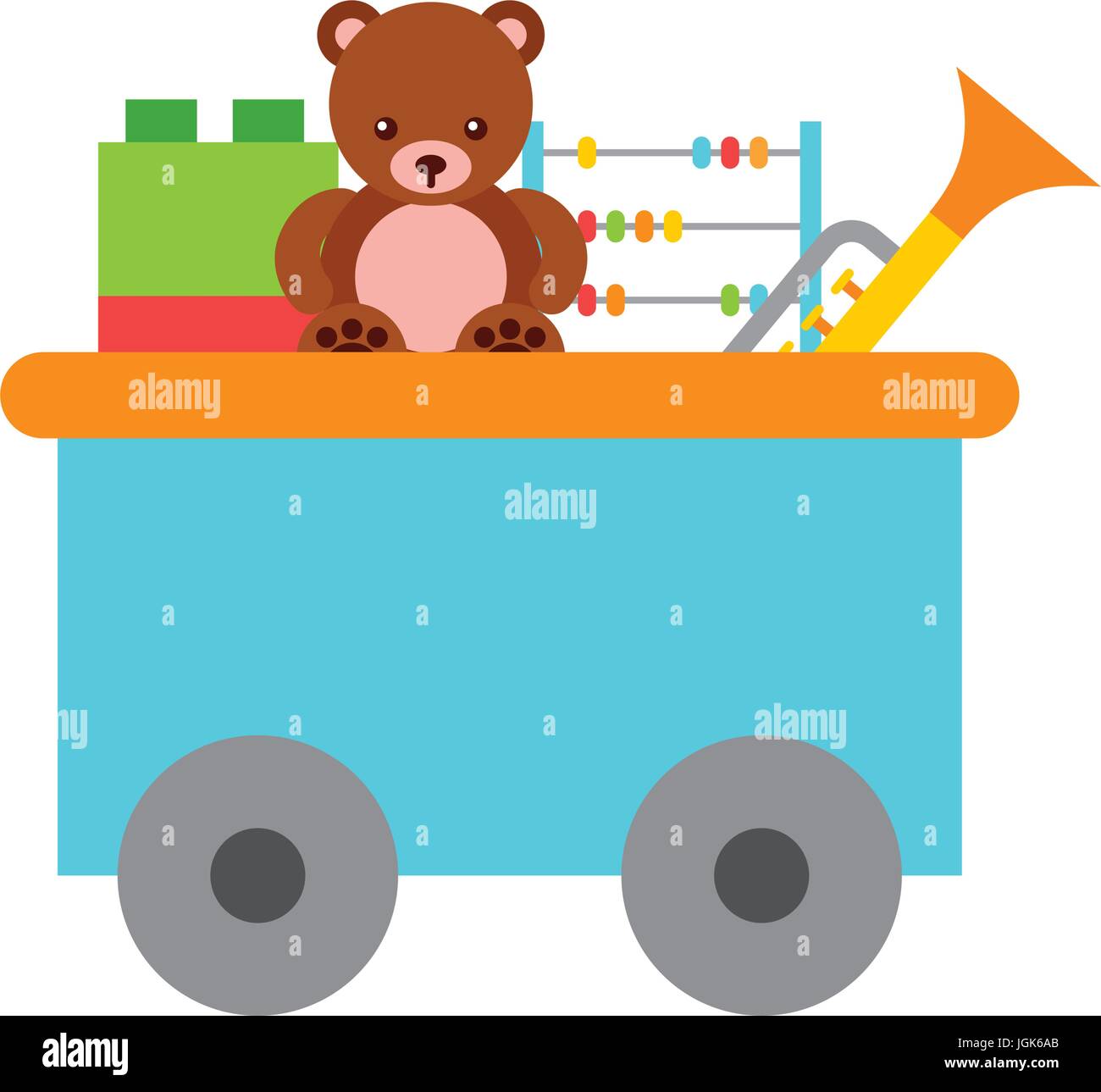 train wagon toy with toys Stock Vector Image & Art - Alamy