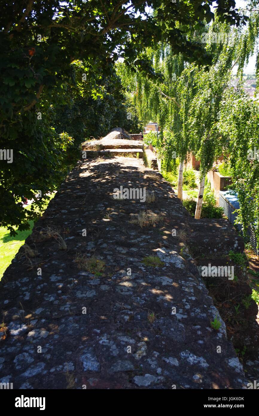 Exeter's Roman City Wall. Devon, UK. July, 2017 Stock Photo - Alamy