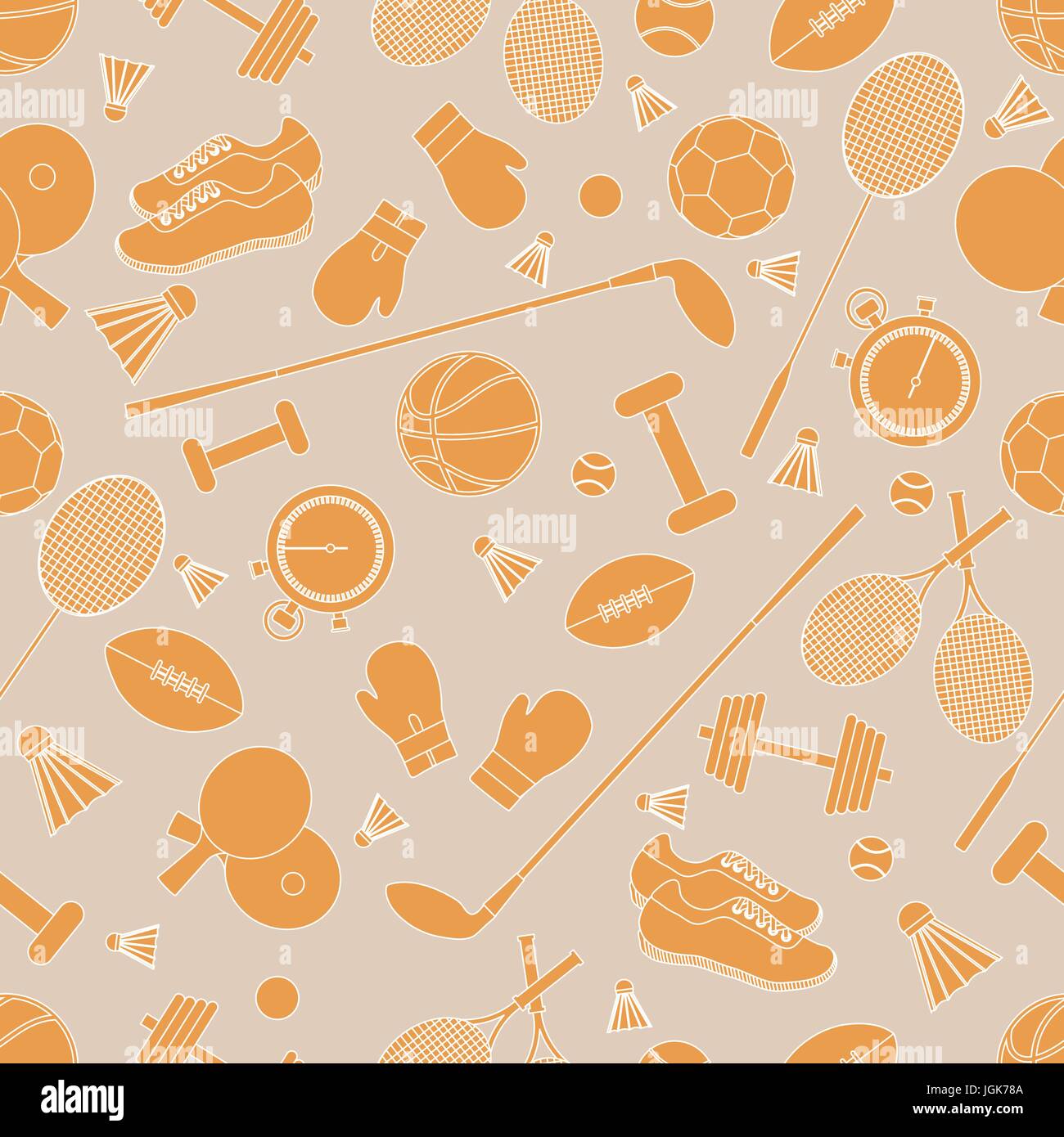 Seamless pattern on the sports theme. Vector illustration sports and ...