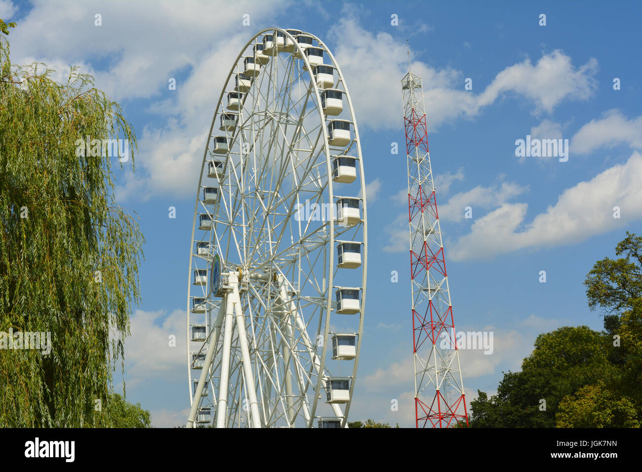 The ferris wheel from the park Tei, in Bucharest, Romania Stock Photo ...