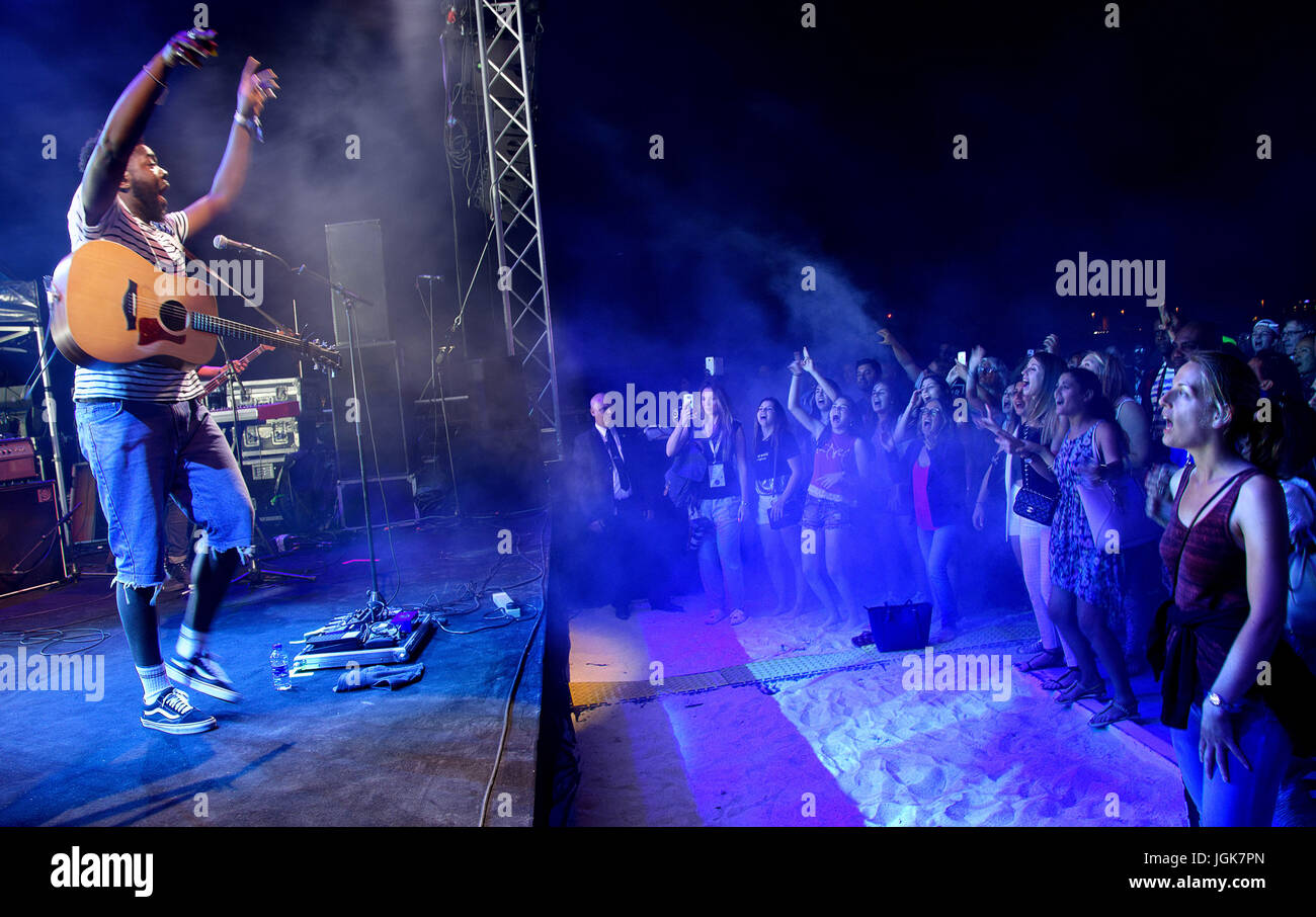 Jake Isaac performs live at the Majestic Hotel Beach during MIDEM ...