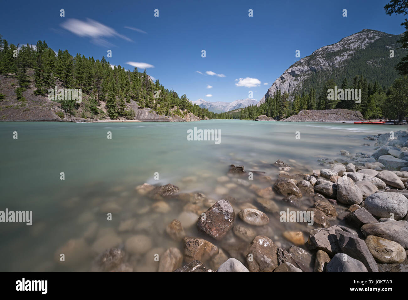 Bow River near Bow River Falls, Banff, Alberta, Canada Stock Photo - Alamy