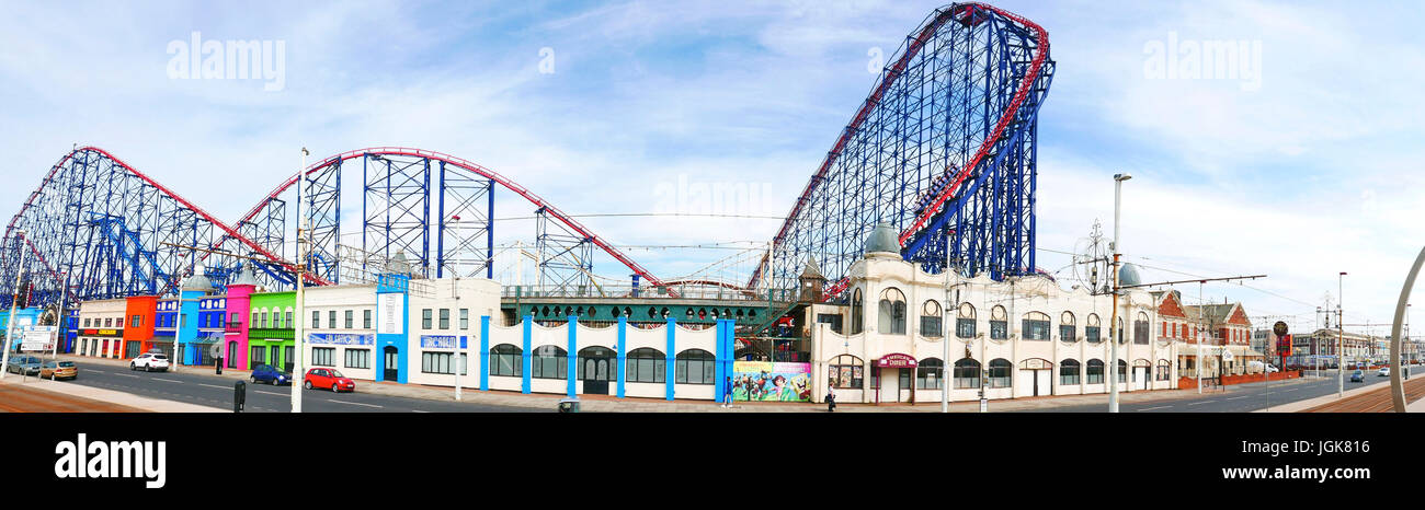 Panoramic view of The Big One roller coaster and Ocean Boulevard ...