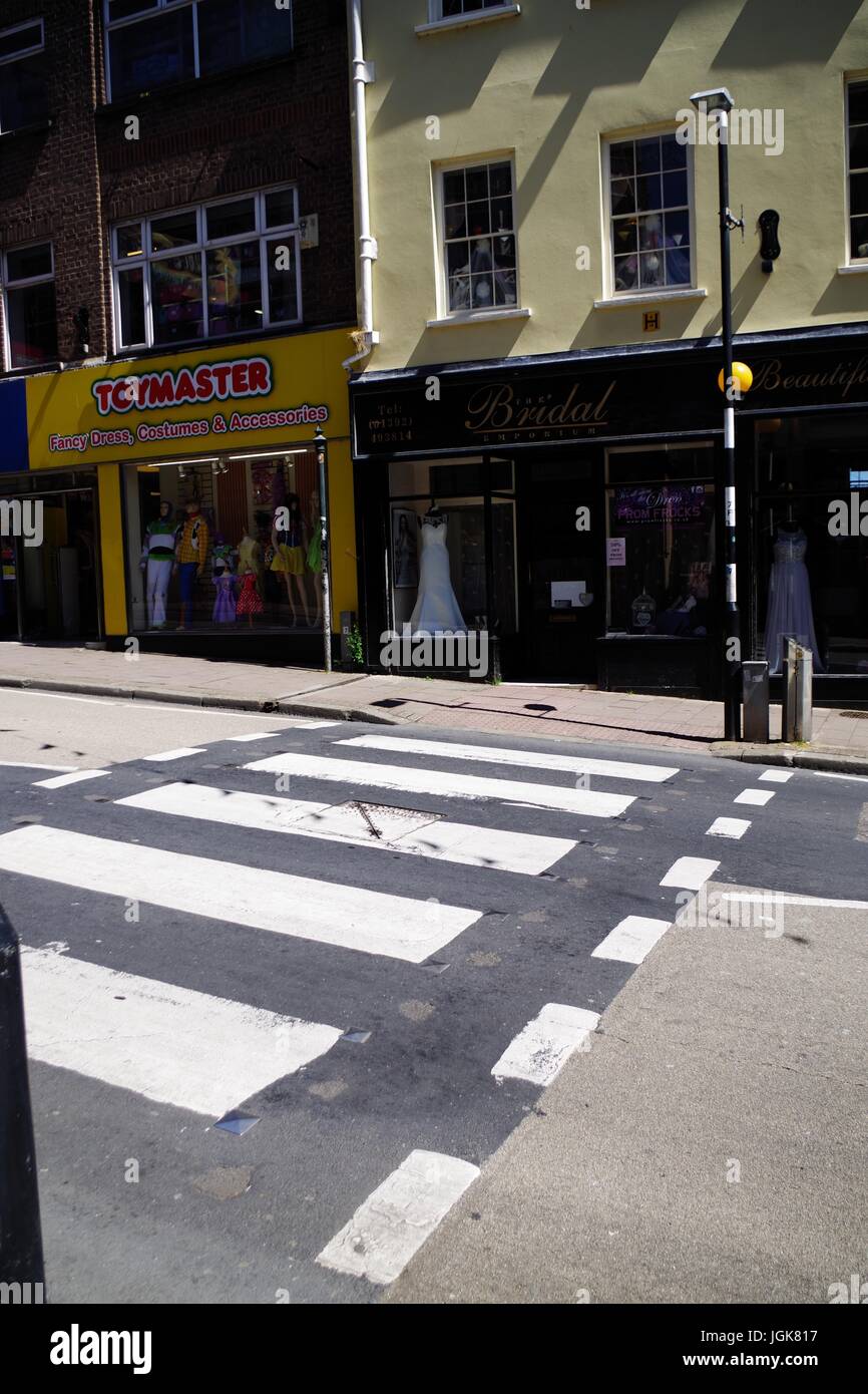 Zebra Crossing on Fore Street. Exeter, Devon, UK. July, 2017 Stock ...