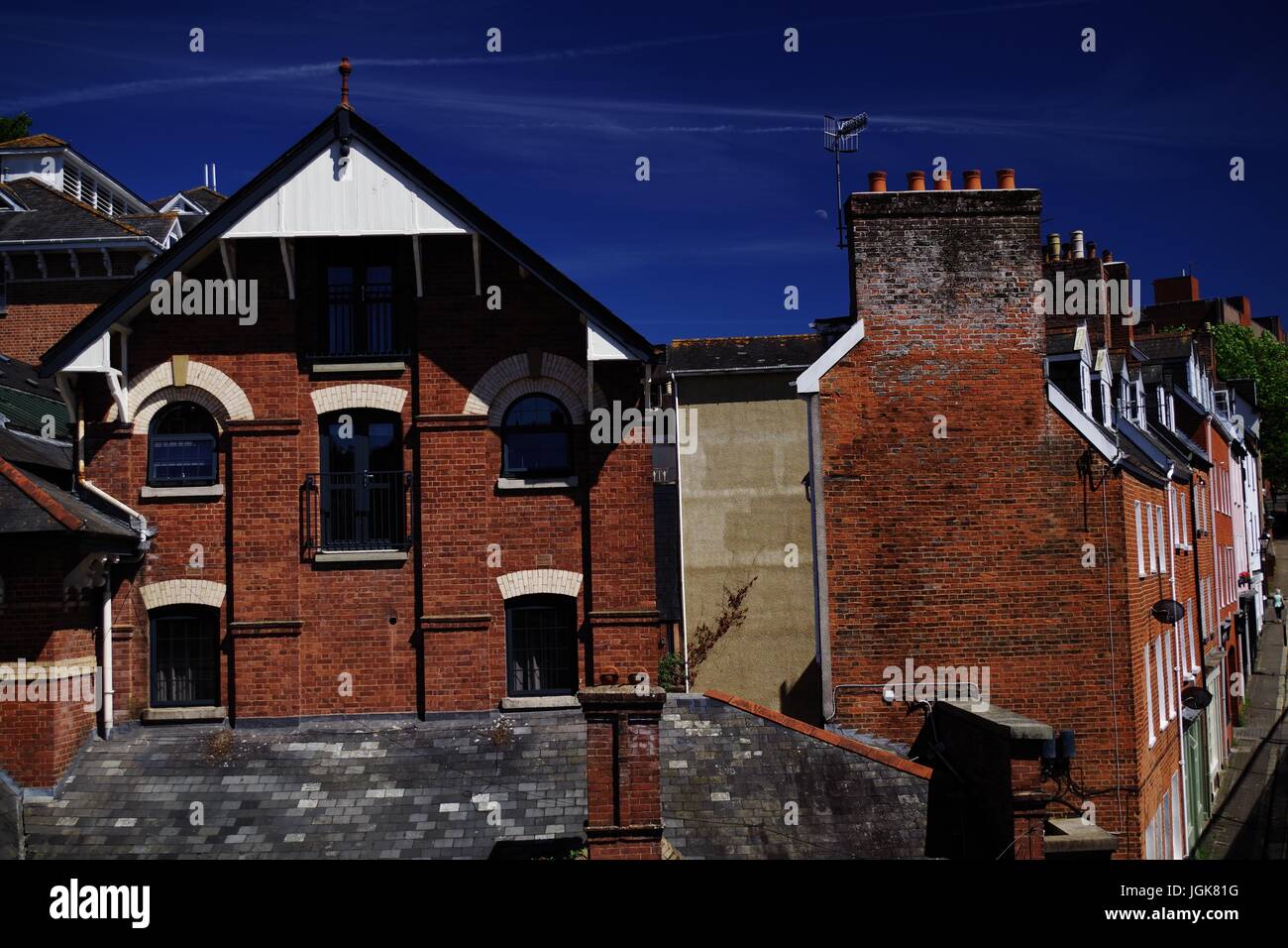 Period Buildings by the Iron Bridge. Exeter, Devon, UK. July, 2017 ...