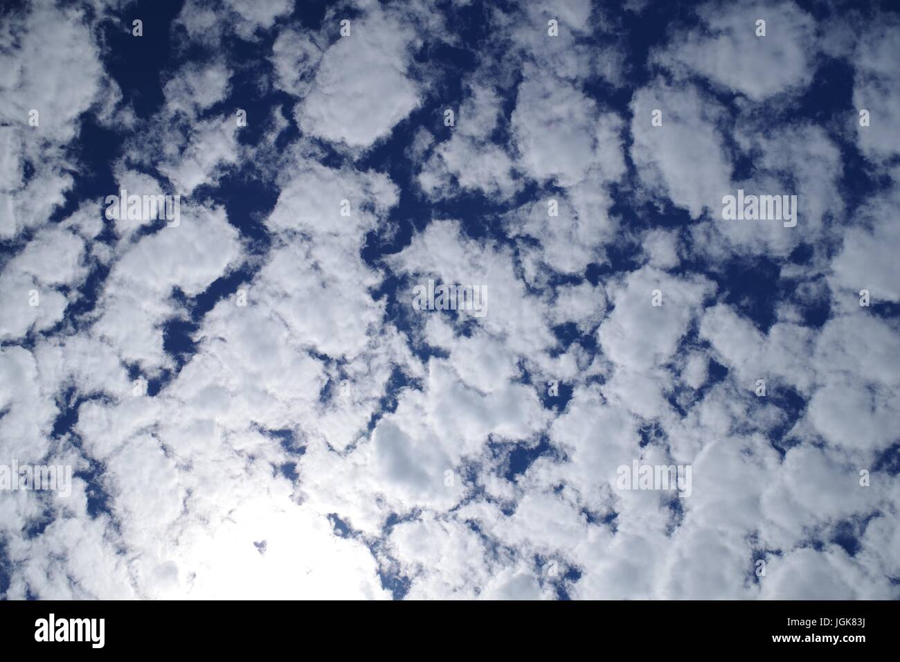 Altocumulus Fair Weather Clouds, Polarised Photo. Dawlish Warren, Devon, UK. July, 2017 Stock ...