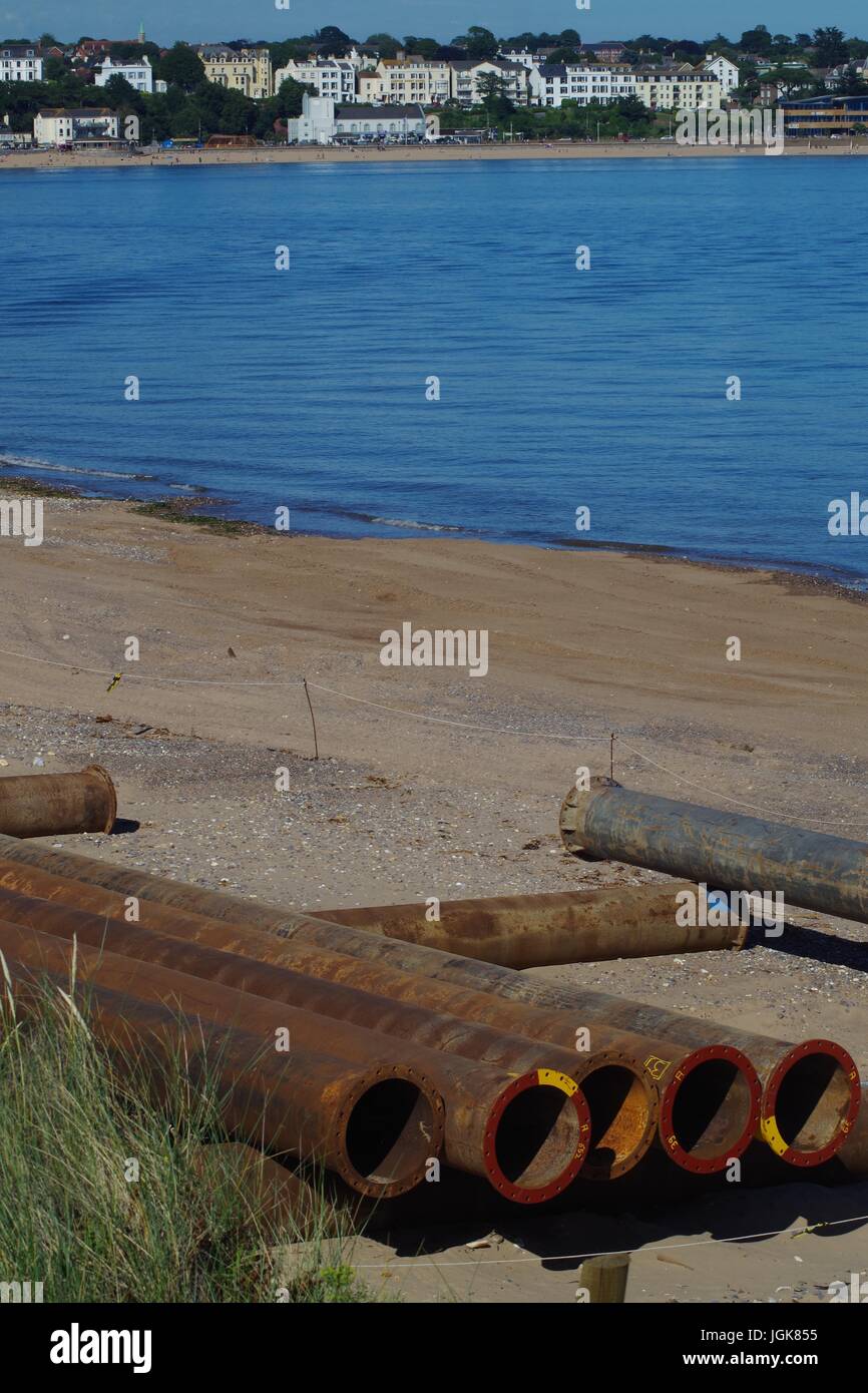 Pipes on exmouth beach hi-res stock photography and images - Alamy