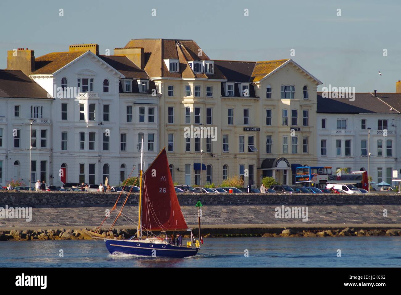 Sailing Pleasure Boat Heading Inland Past Exmouth from Dawlish Warren ...