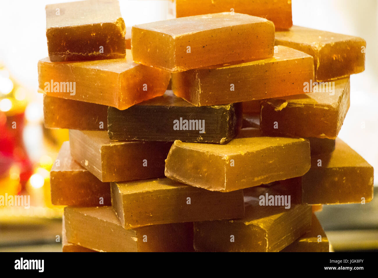 Collection of bars of fragrant hand made organic soap Stock Photo - Alamy
